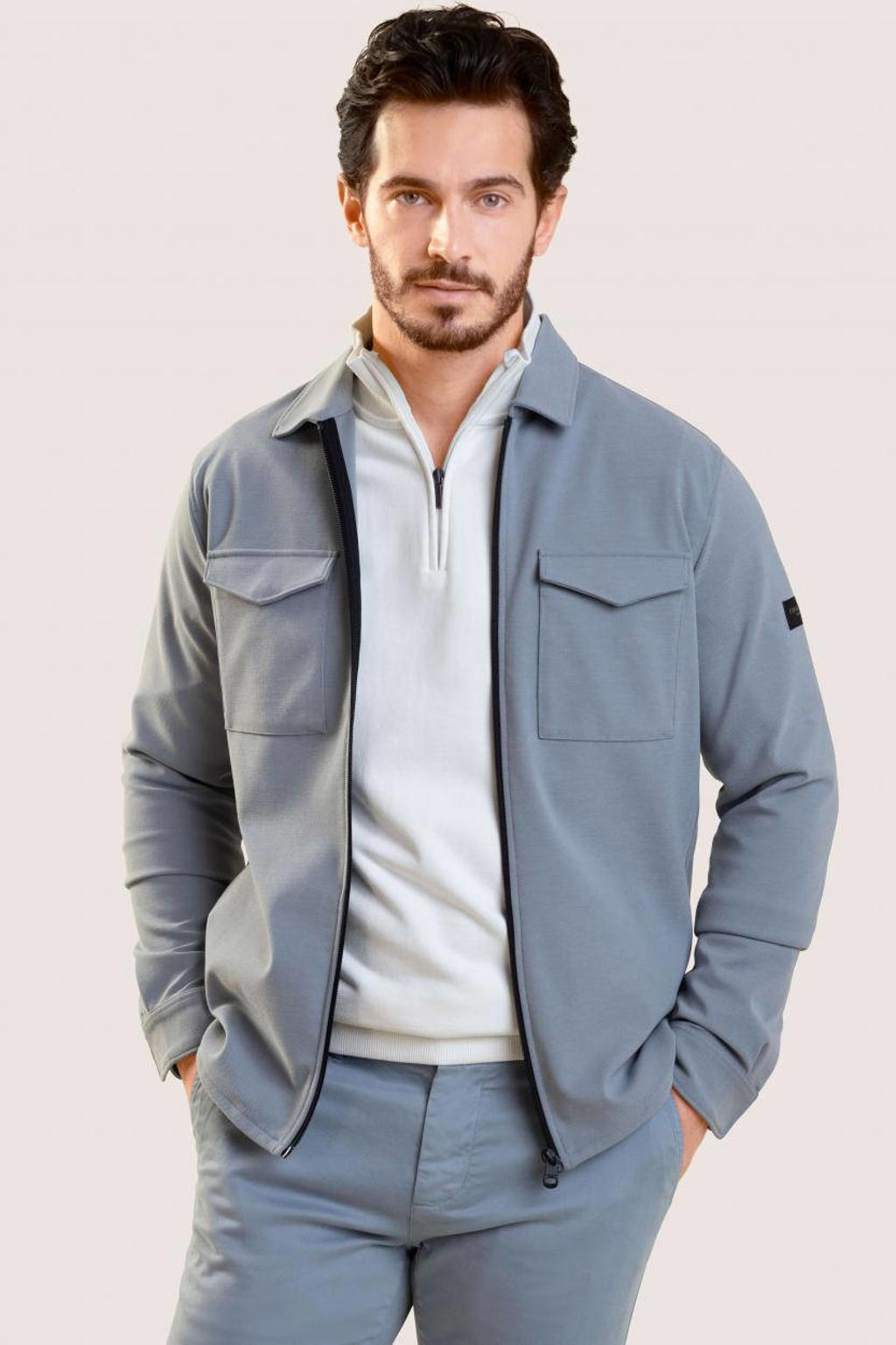 Cavallaro Napoli Overshirt grey blue | wehkamp