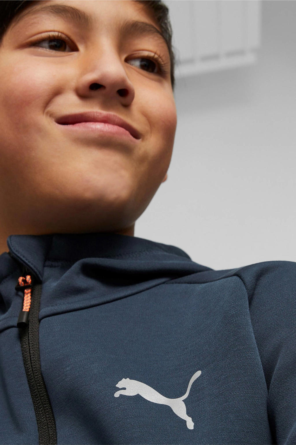 Puma vest met logo blauw/oranje | wehkamp