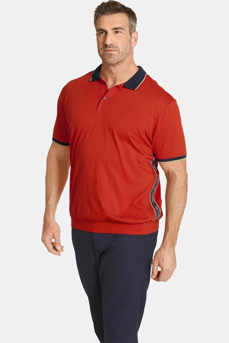 Charles Colby +FIT Collectie oversized polo EARL FIDDERS Plus Size rood ...