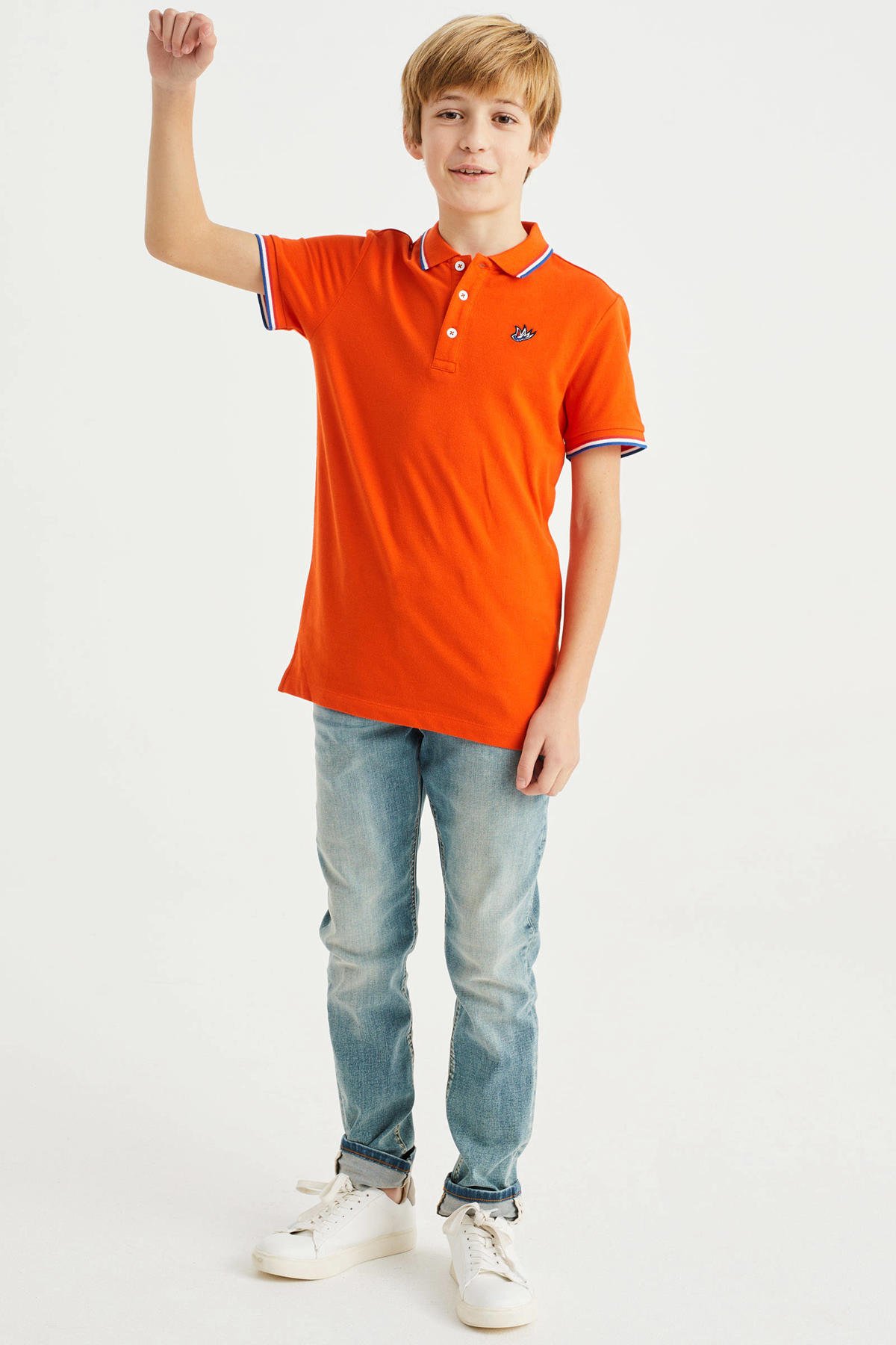 WE Fashion polo met logo rood | wehkamp