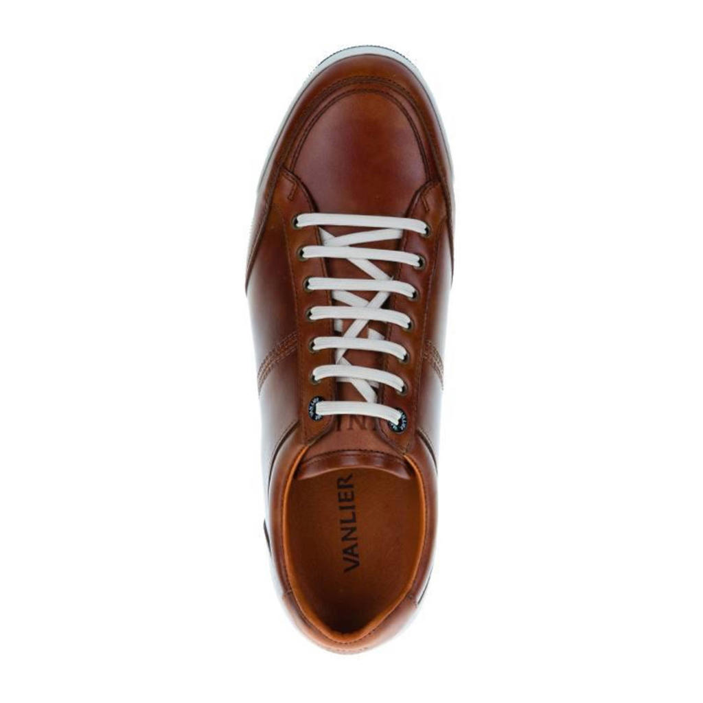 Van Lier Magnus leren sneakers cognac | wehkamp