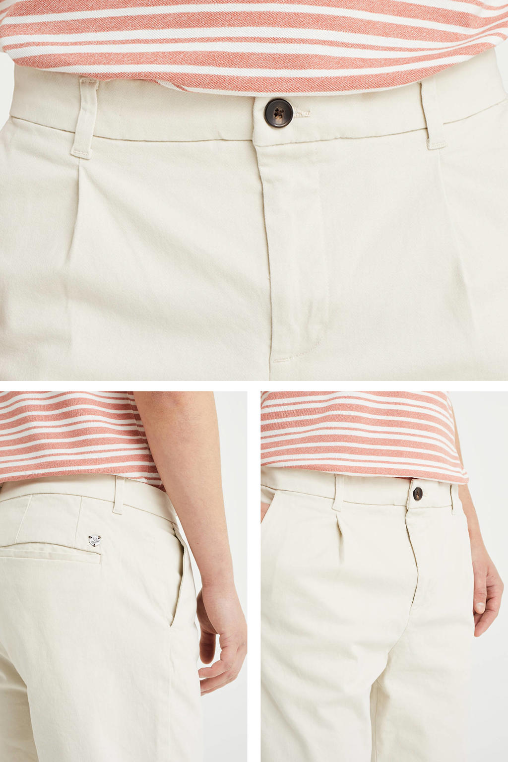 WE Fashion straight fit broek Ben Solid moon beam | wehkamp