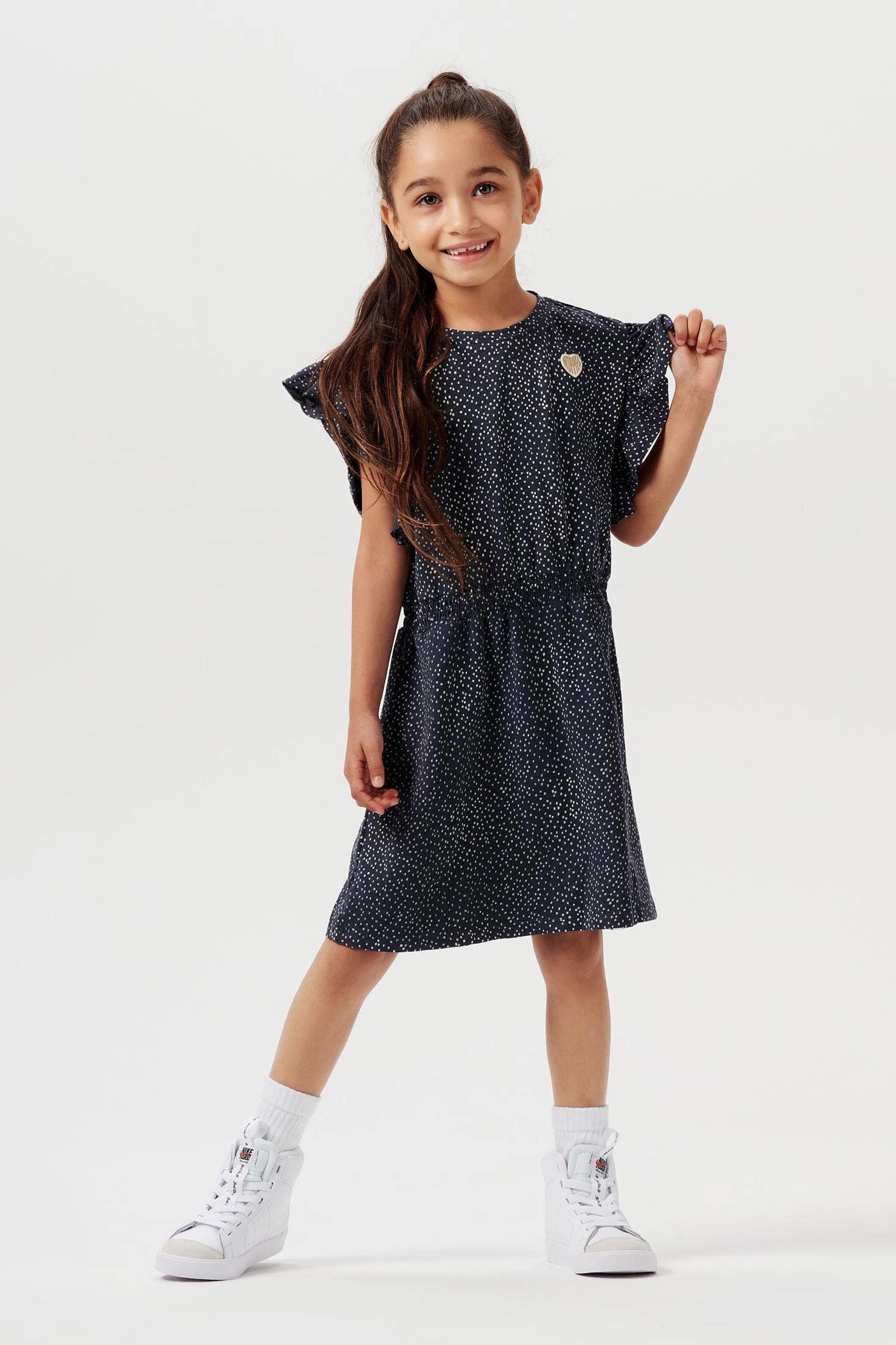 Noppies A-lijn jurk Paris met all over print donkerblauw | wehkamp