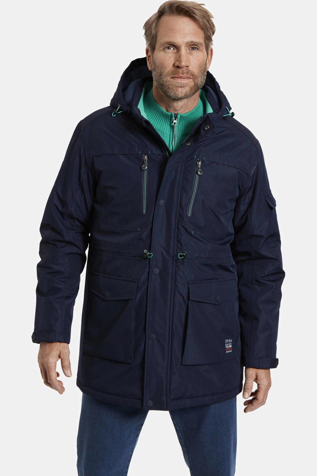 Jan Vanderstorm jas CASTEN Plus Size donkerblauw | wehkamp