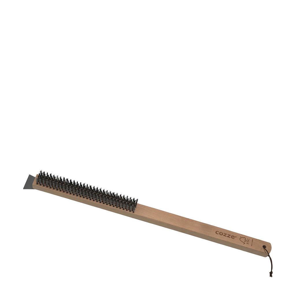 Cozze staalborstel met schraper en houten handvat | wehkamp