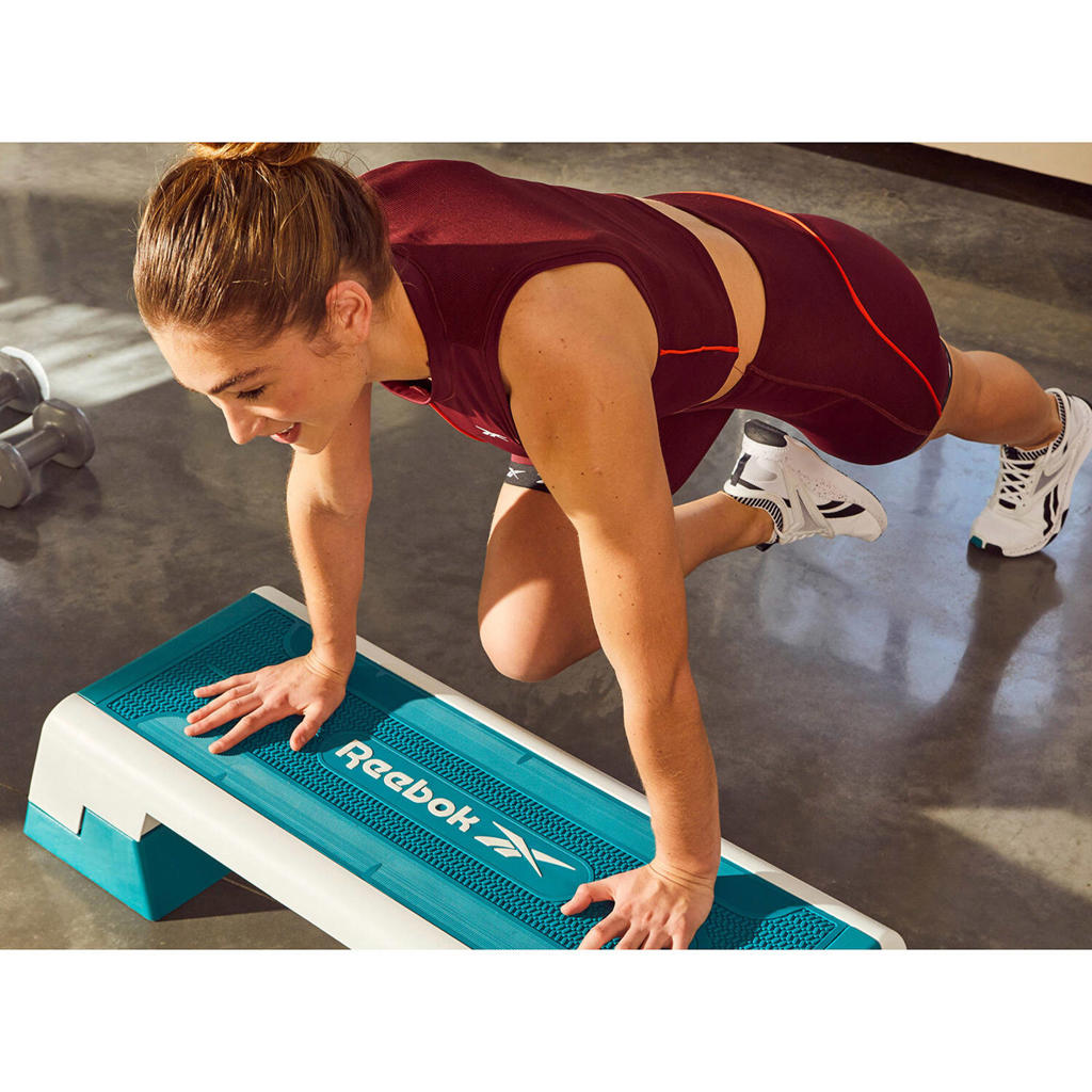 Reebok aerobic step aqua/grijs | wehkamp