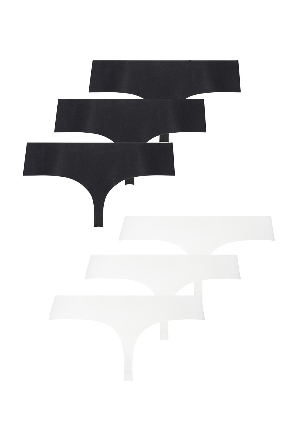 Hunkemöller string Invisible (set van 6) wit/zwart | wehkamp