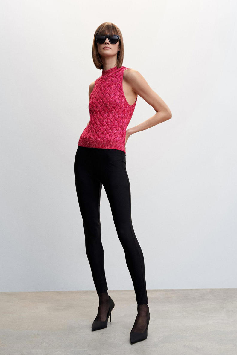 Mango grofgebreide top fuchsia | wehkamp