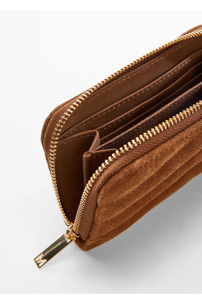 Mango suède portemonnee cognac | wehkamp