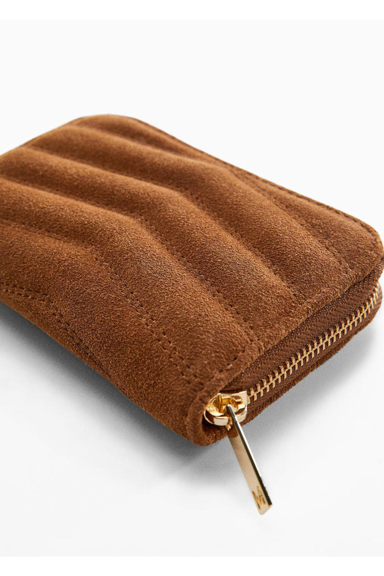 Mango suède portemonnee cognac | wehkamp