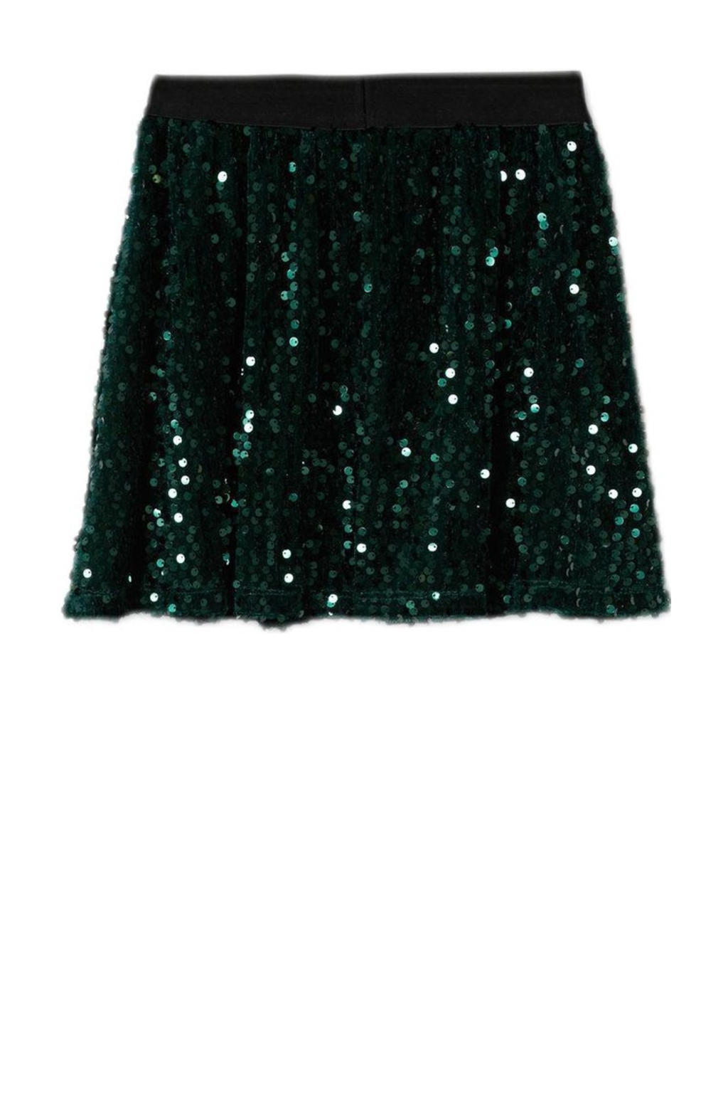 Mango Kids rok met pailletten donkergroen | wehkamp