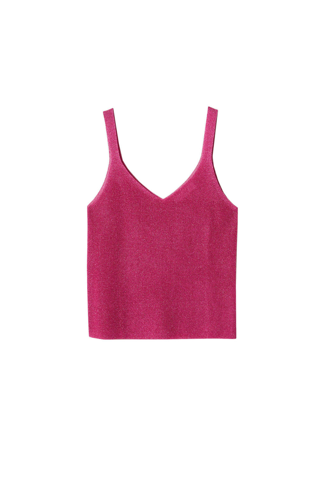 Mango ribgebreide top fuchsia | wehkamp