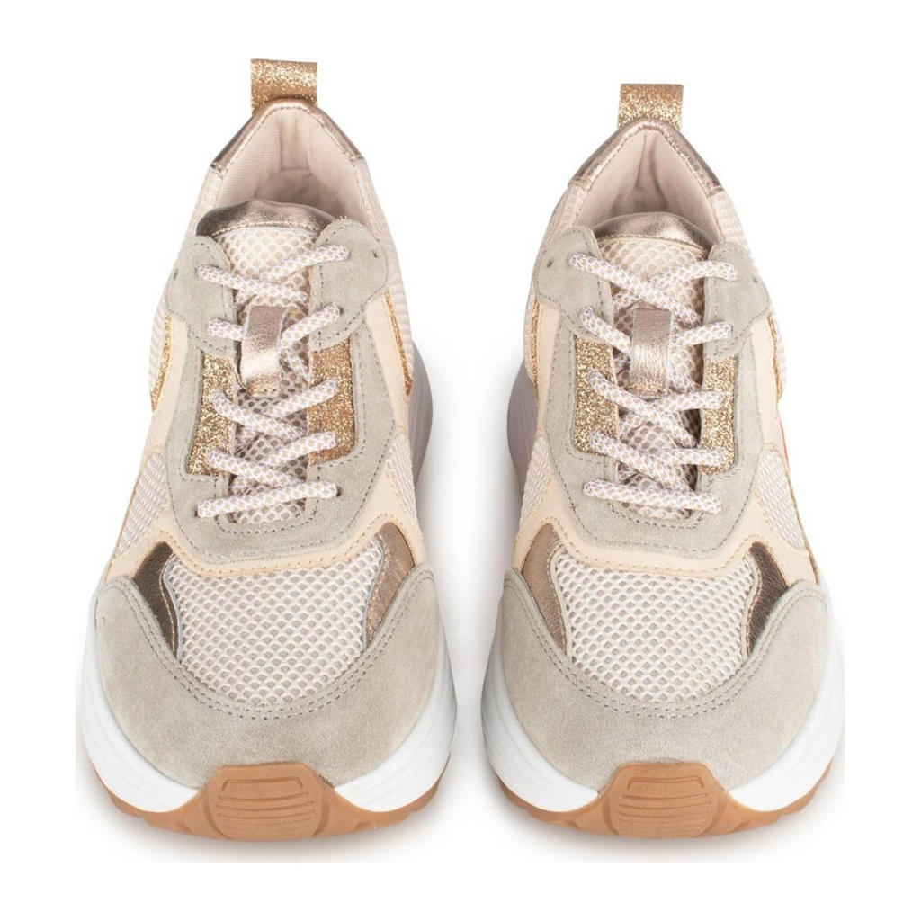 PS Poelman Triangle suede sneakers ecru | wehkamp