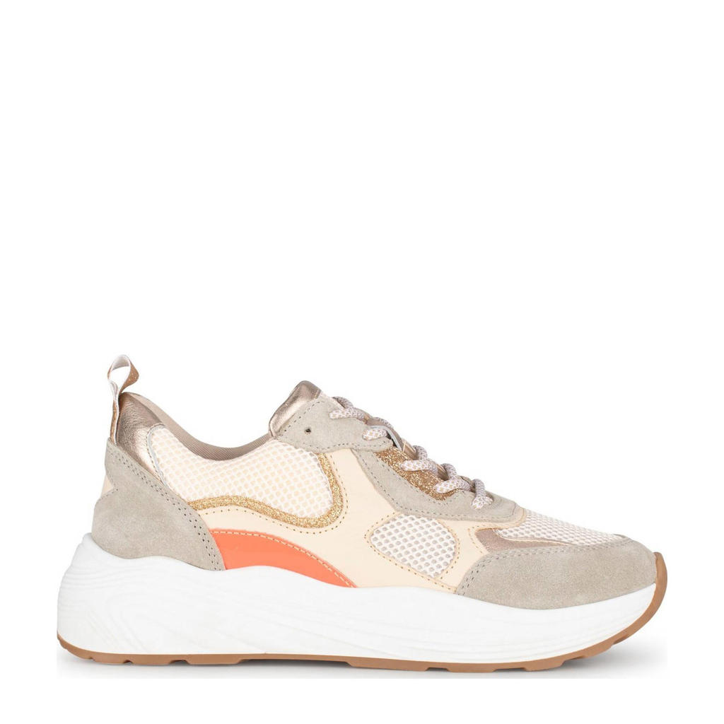 PS Poelman Triangle suede sneakers ecru | wehkamp