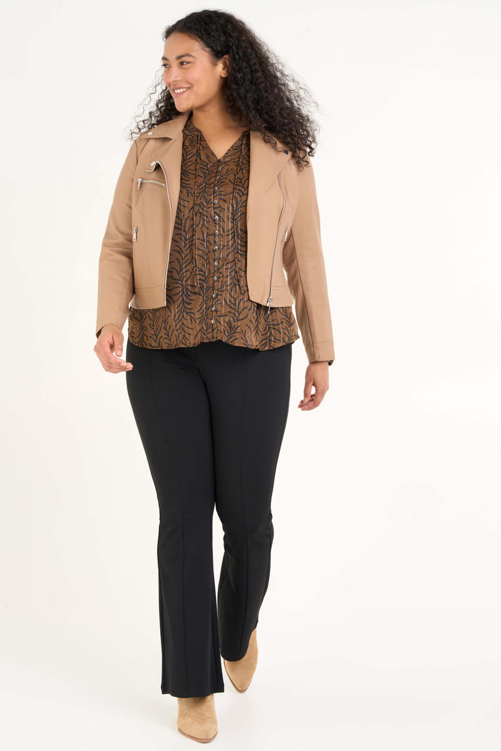 MS Mode imitatieleren jas camel | wehkamp