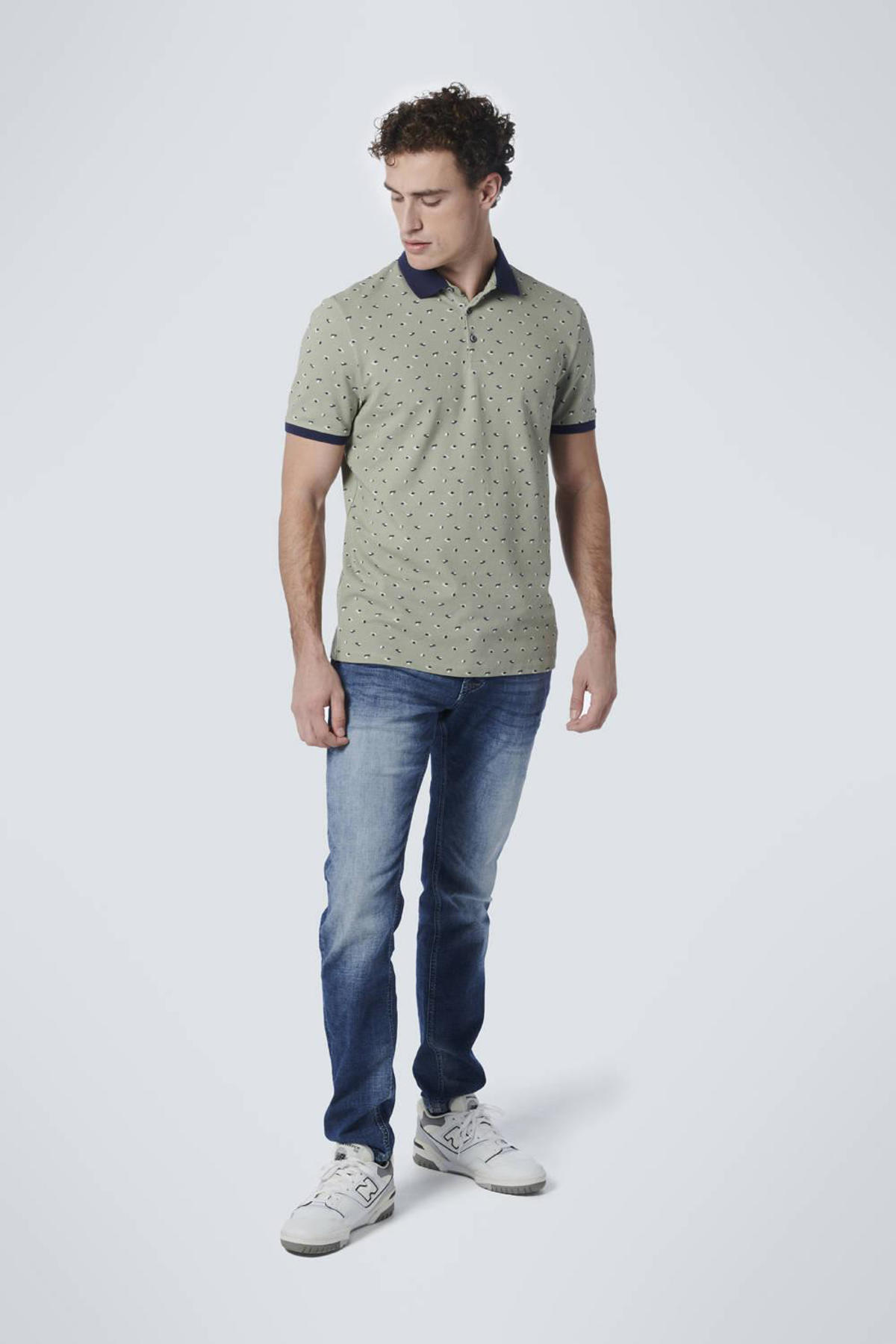 No Excess polo met contrastbies smoke green | wehkamp