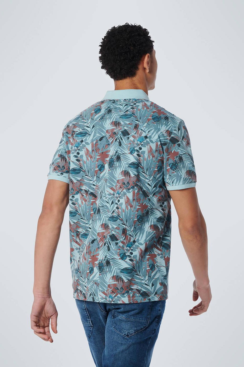 No Excess polo met all over print light aqua | wehkamp