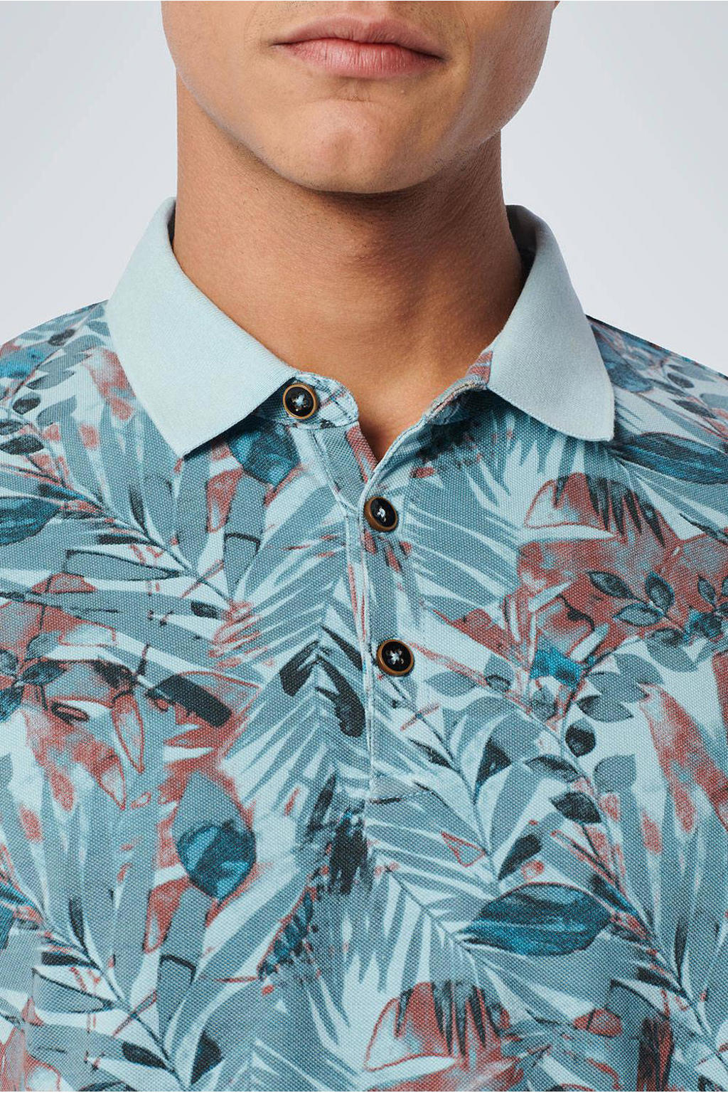 No Excess polo met all over print light aqua | wehkamp