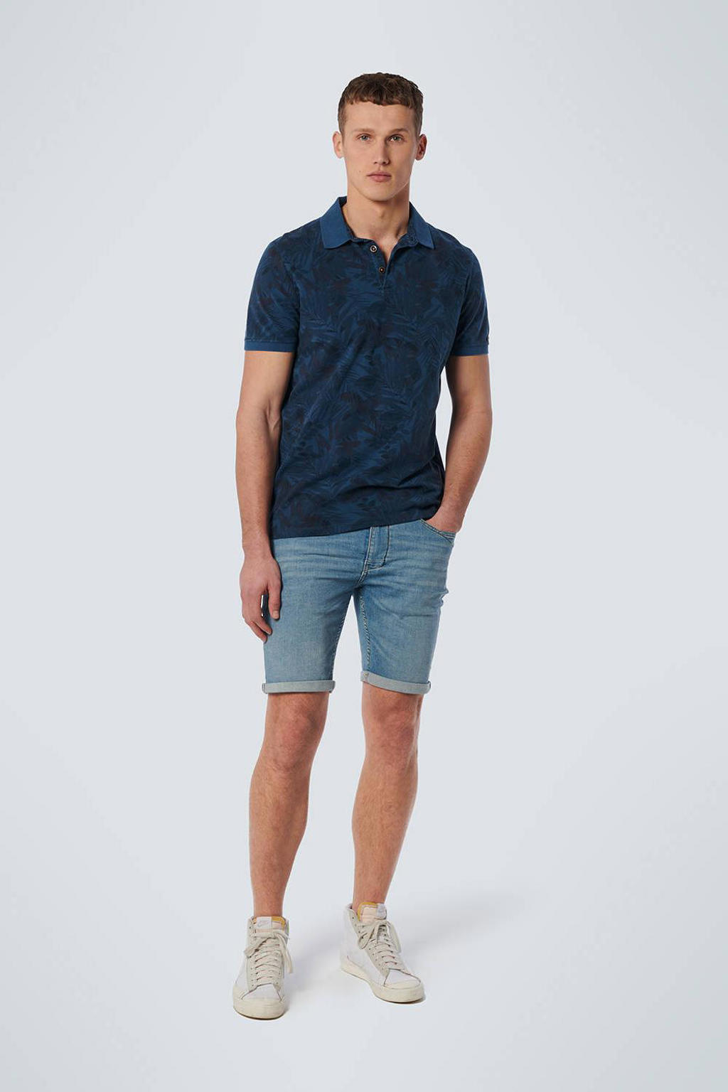 No Excess polo met all over print carbon blue | wehkamp