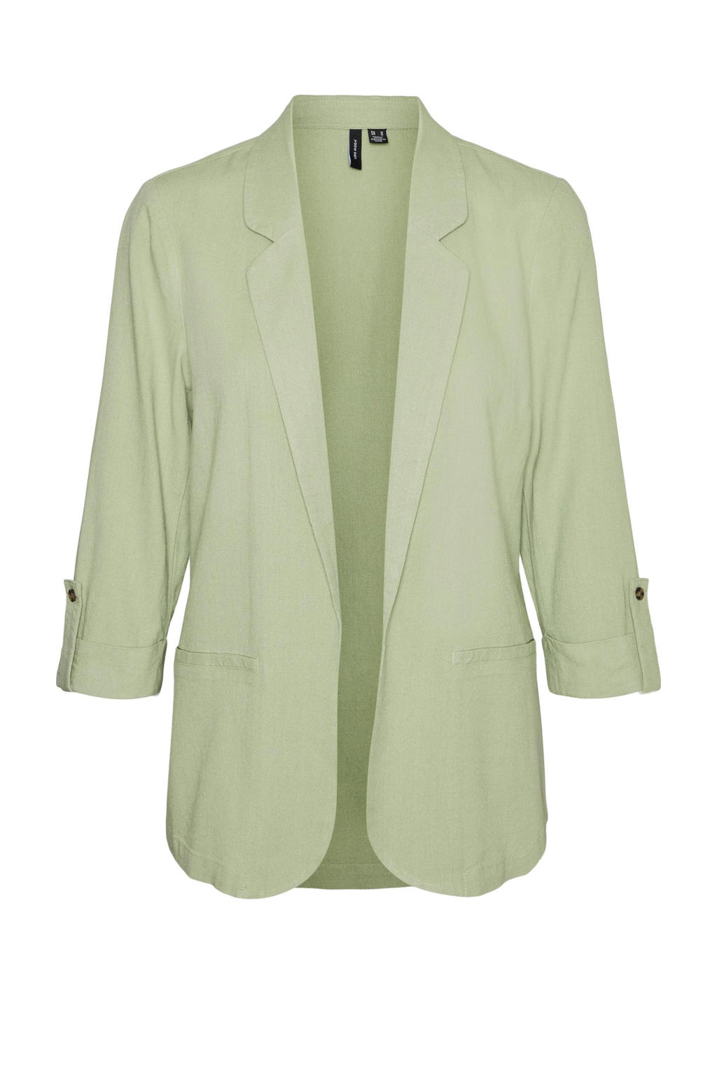 VERO MODA loose fit blazer VMJESMILO met linnen groen | wehkamp