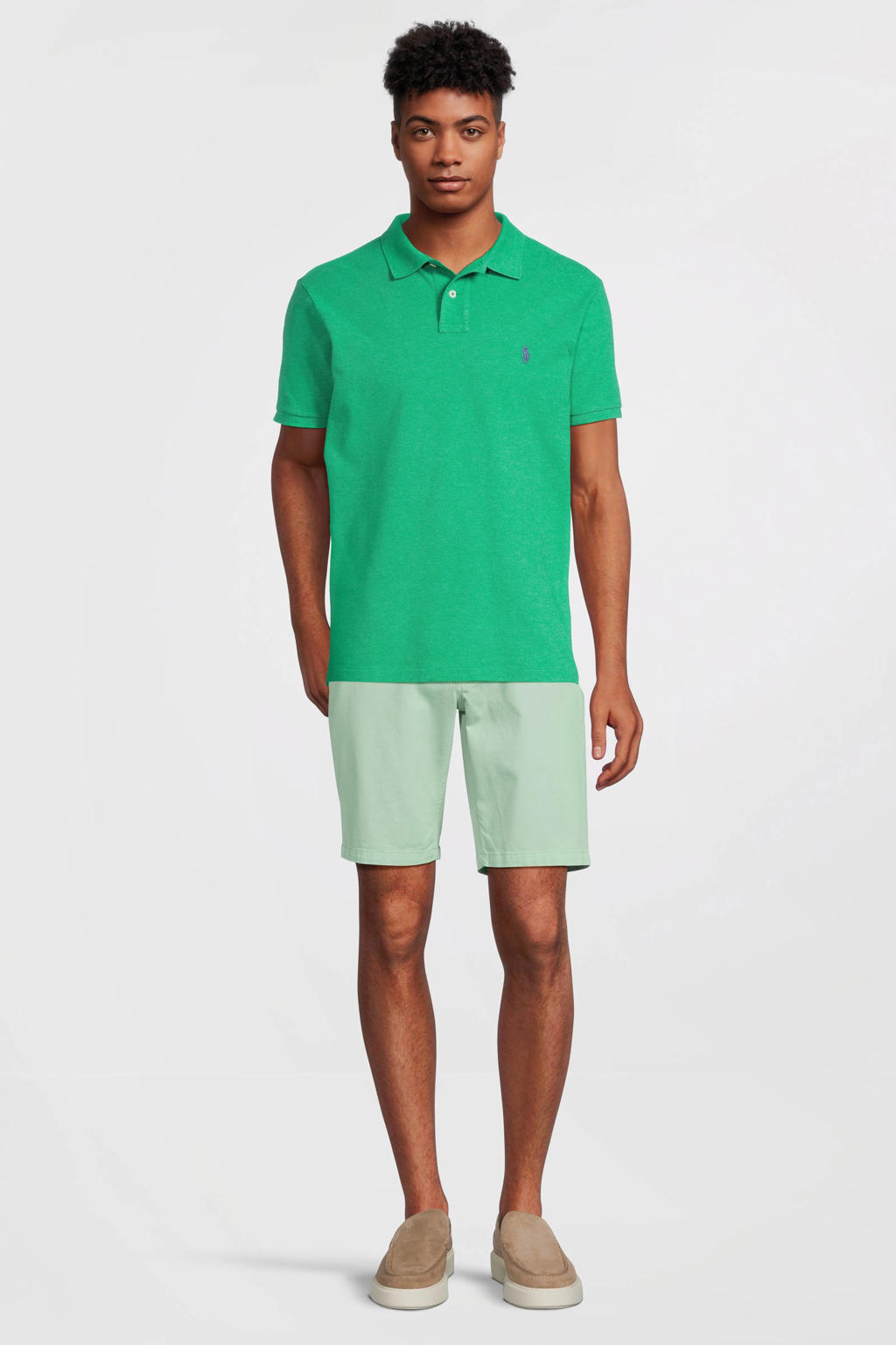 Polo Ralph Lauren slim fit polo palm green heather | wehkamp