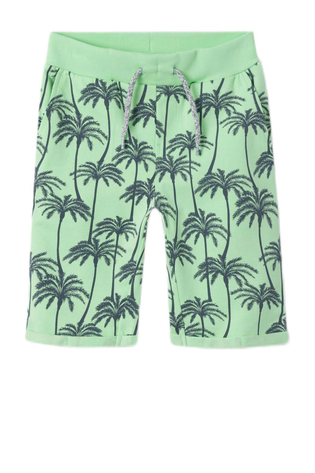 NAME IT KIDS short NKMVERMO met bladprint groen | wehkamp