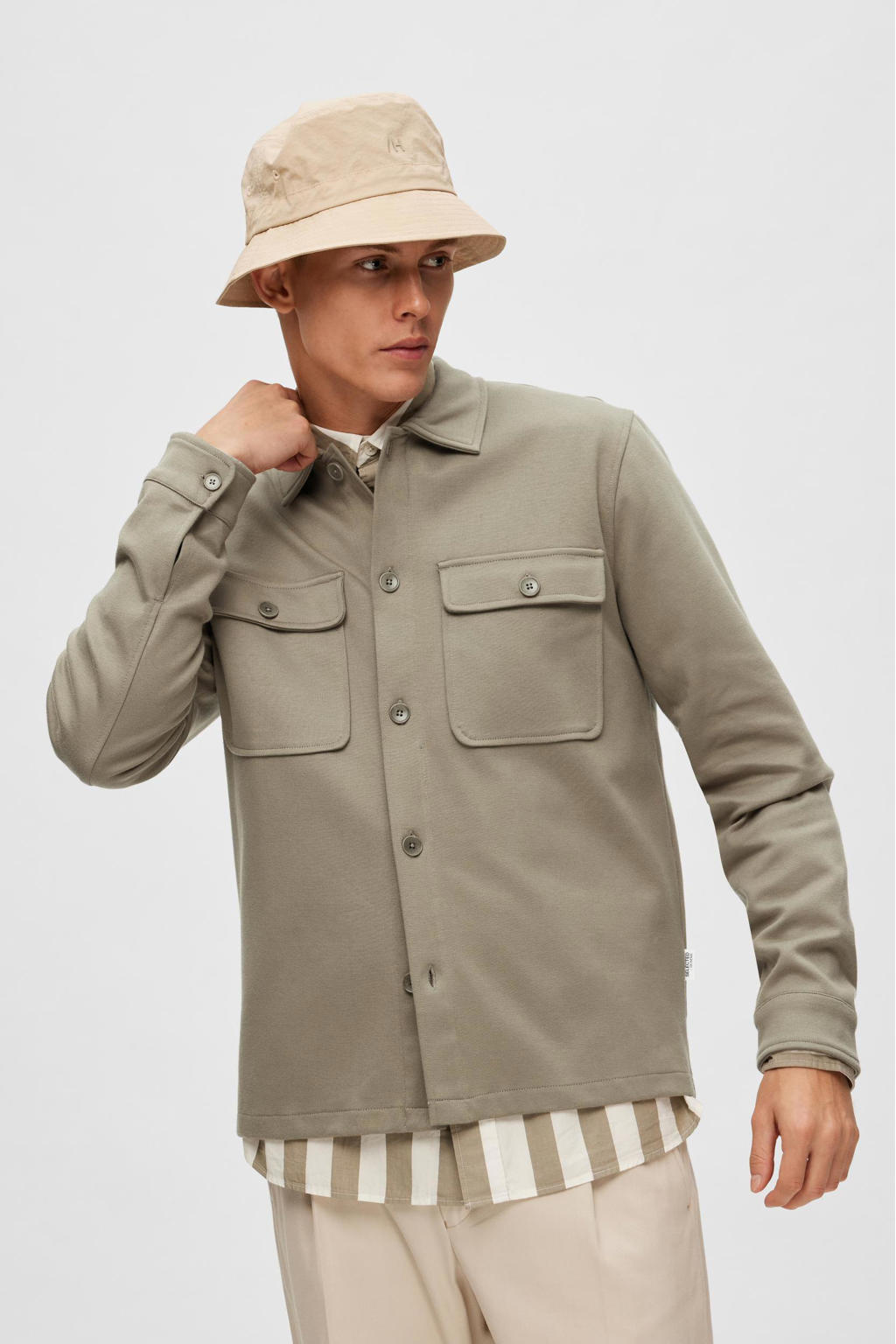SELECTED HOMME regular fit overshirt SLHFENLEY vitiver | wehkamp