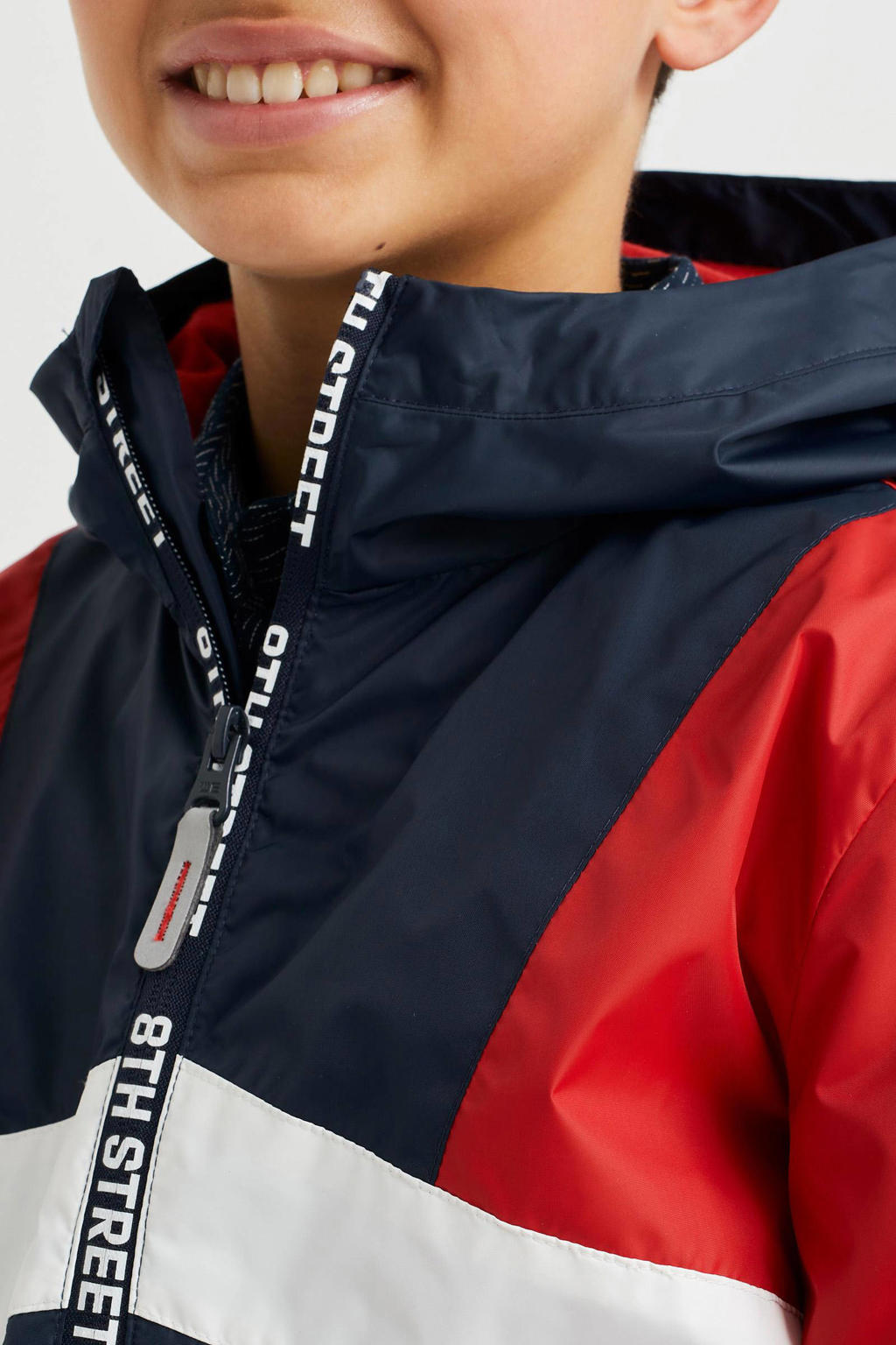 WE Fashion zomerjas rood/donkerblauw/wit | wehkamp