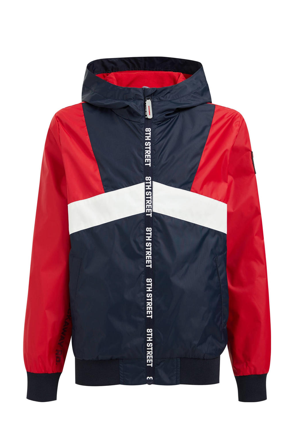 WE Fashion zomerjas rood/donkerblauw/wit | wehkamp