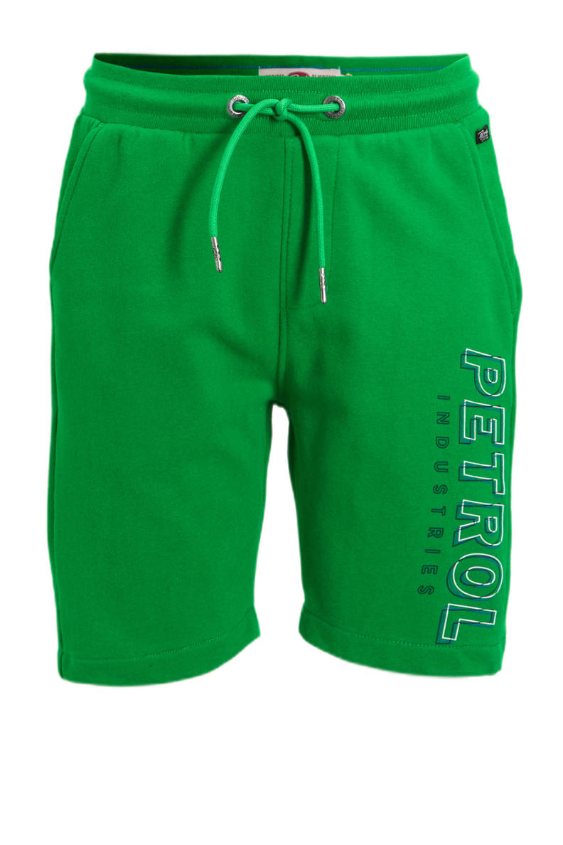 Petrol Industries sweatshort met logo grasgroen | wehkamp