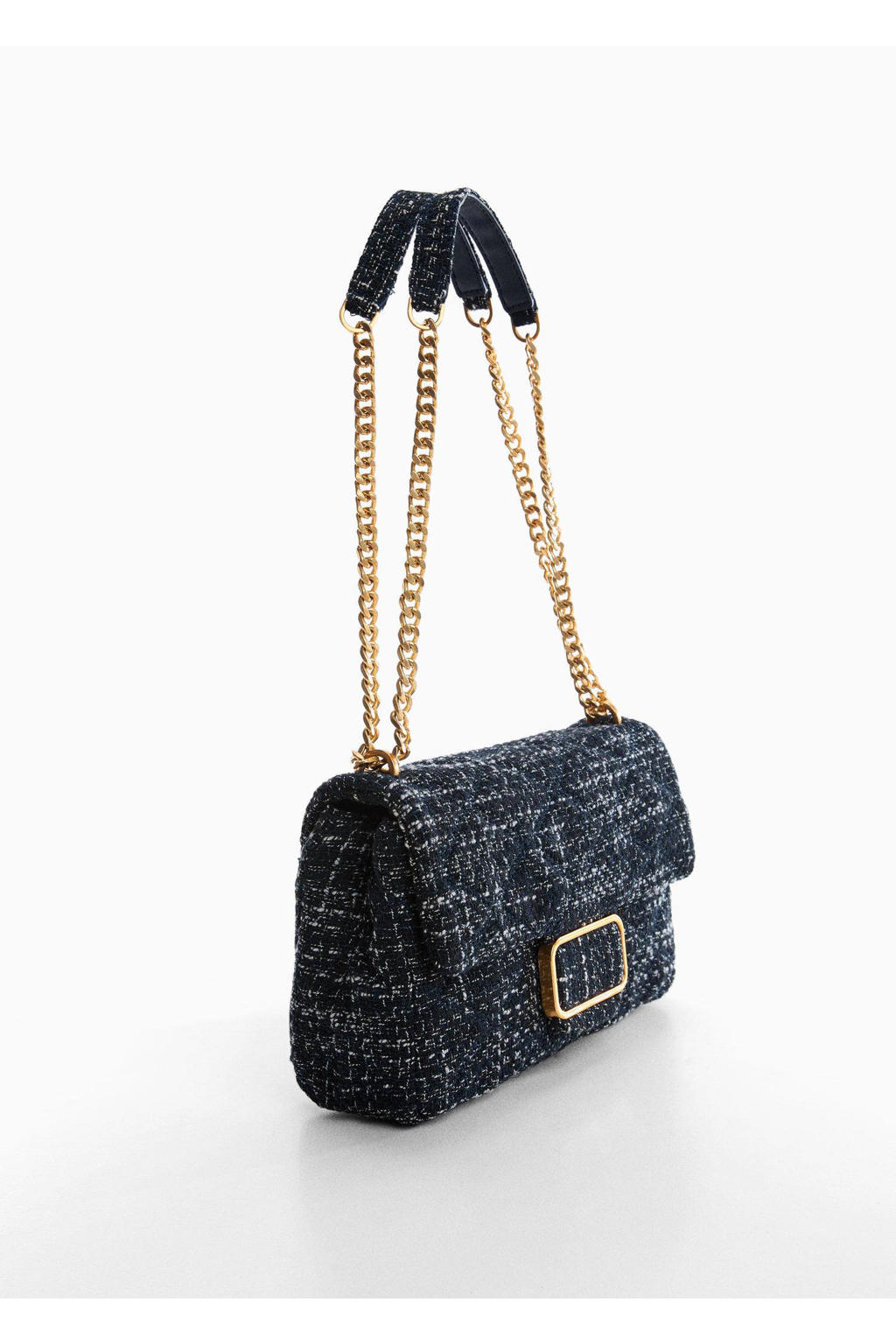 Mango bouclé crossbody tas donkerblauw | wehkamp