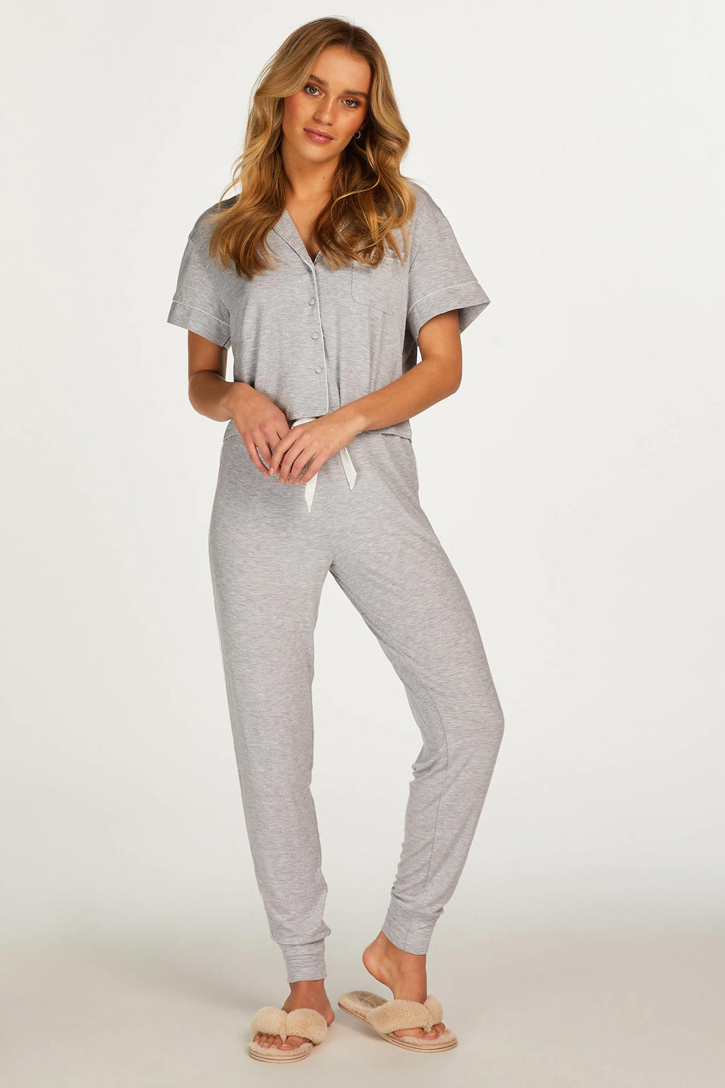 Hunkemöller pyjamabroek grijs | wehkamp