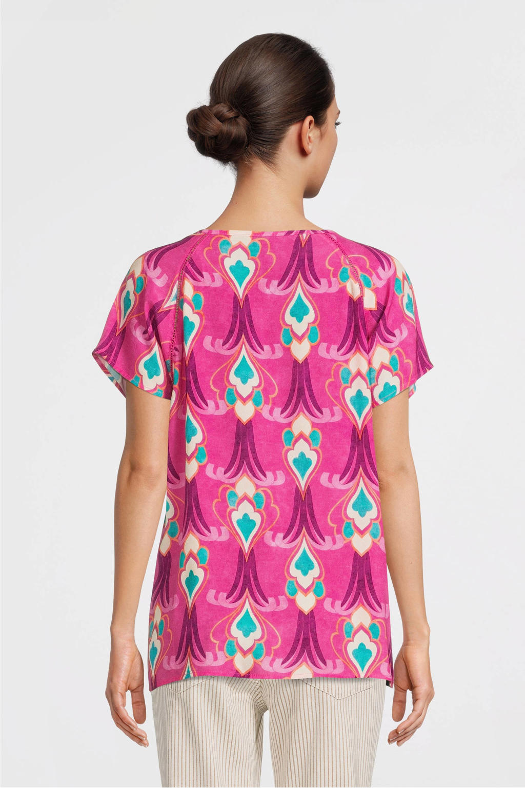 NED top met all over print fuchsia | wehkamp