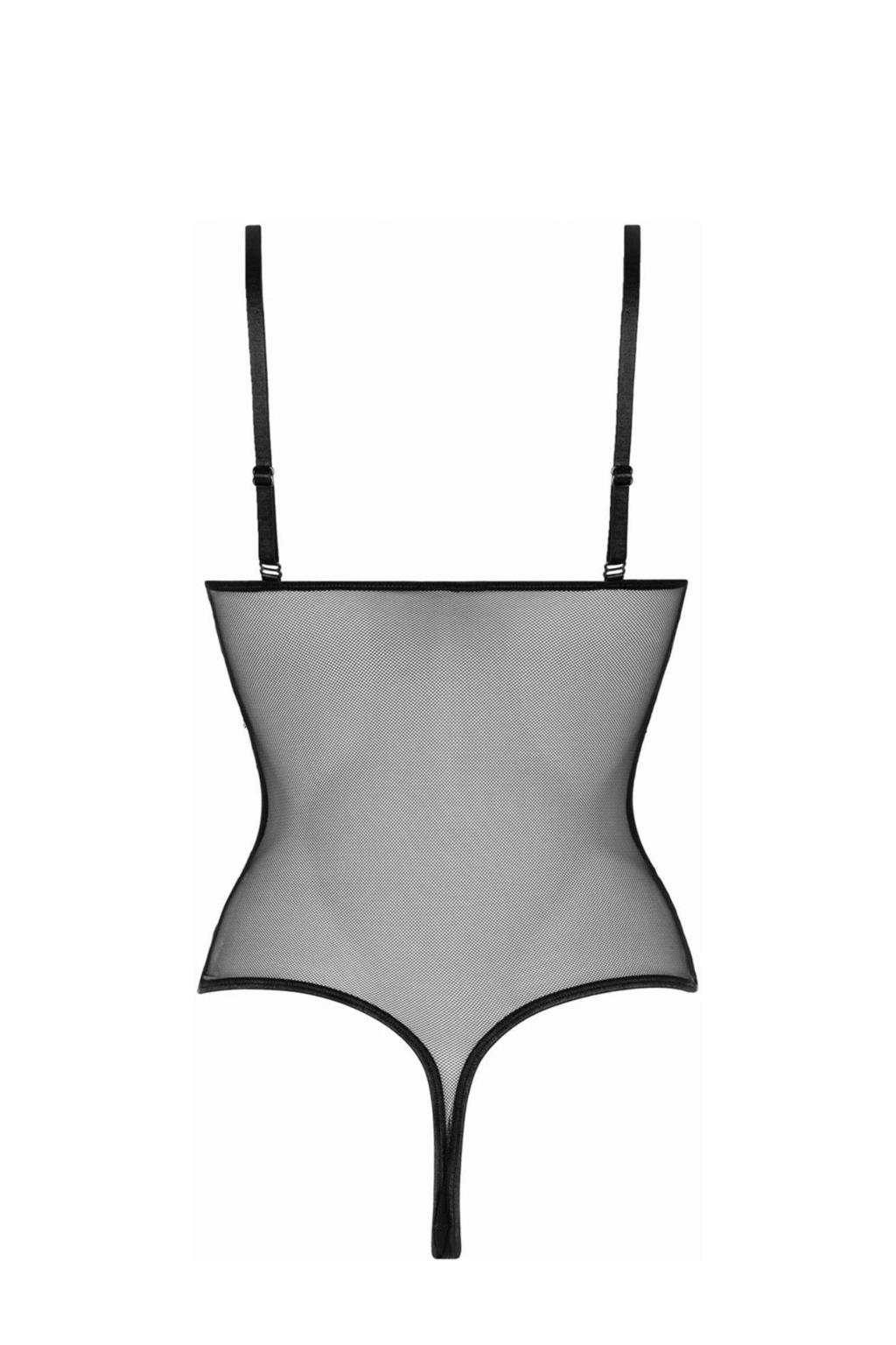 Christine le Duc mesh stringbody met beugel Lorney zwart | wehkamp