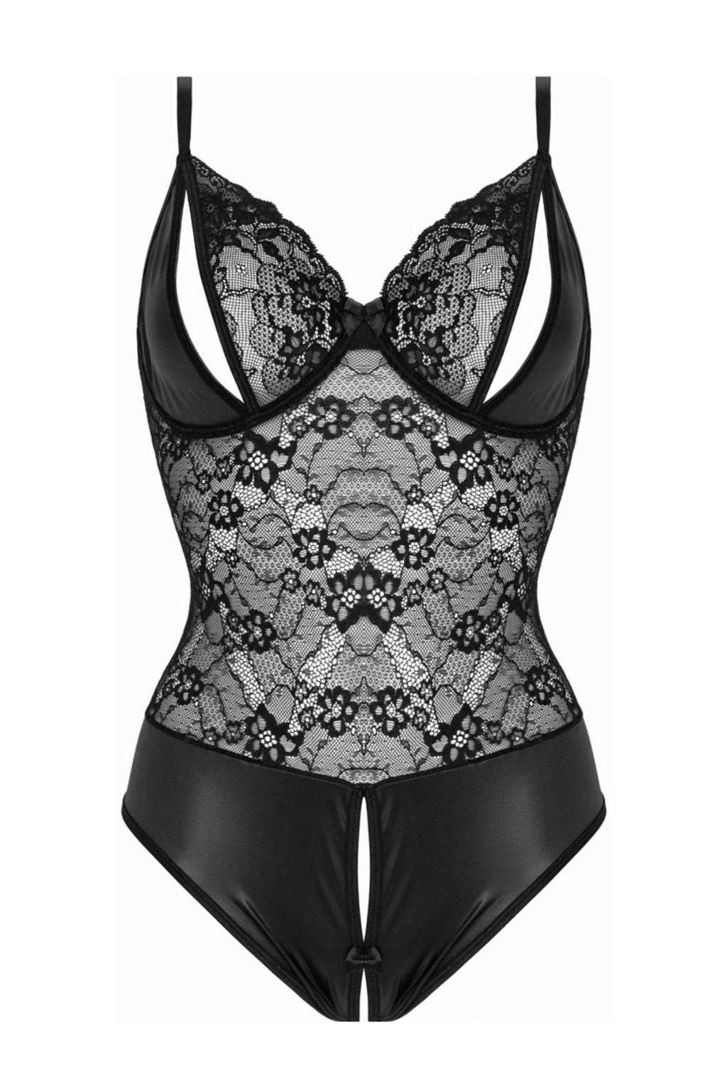 Christine le Duc stringbody met open kruis Vesper zwart | wehkamp