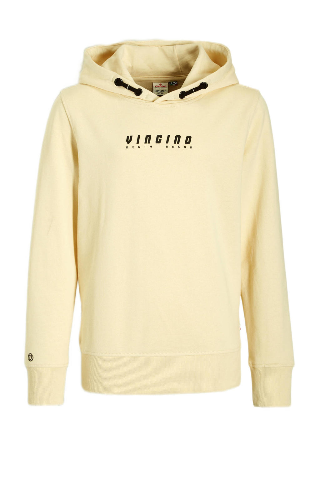 Vingino sweater met logo lichtgeel | wehkamp
