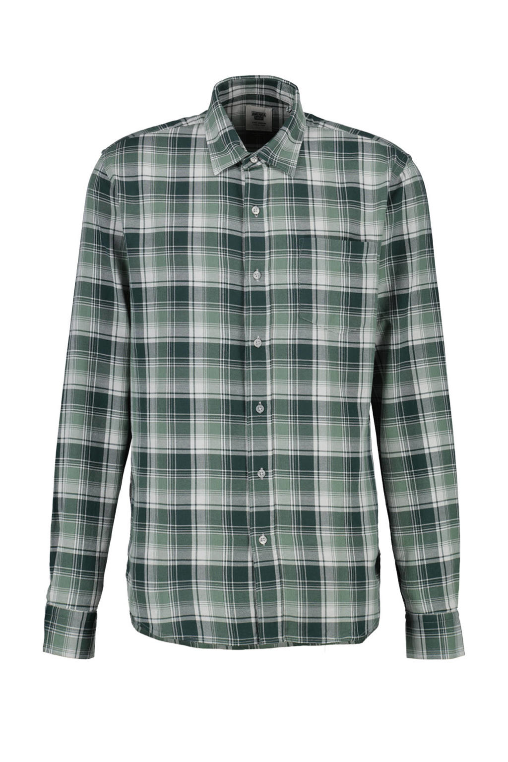 America Today geruit regular fit overhemd Hector dark green | wehkamp