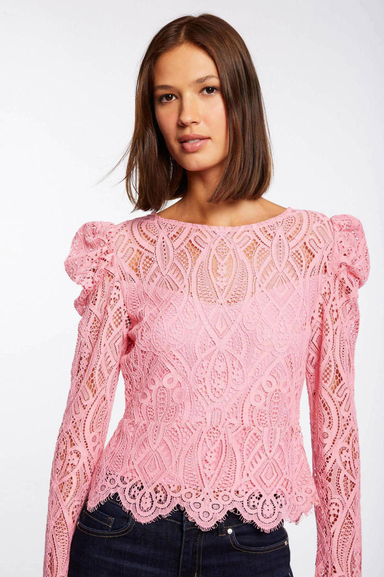 Morgan top met kant roze kopen? | Morgen in huis | wehkamp