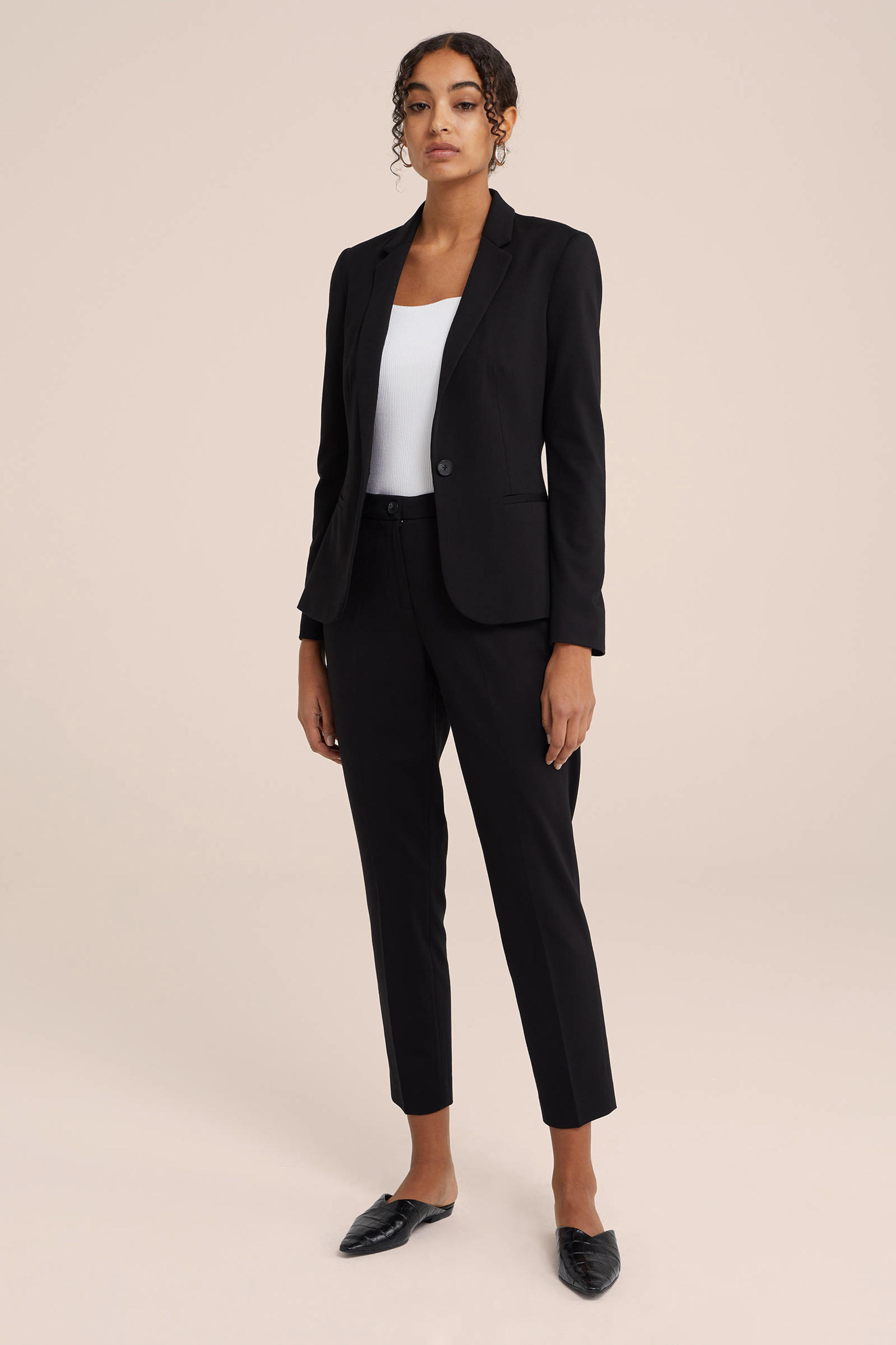 WE Fashion slim fit pantalon zwart | wehkamp