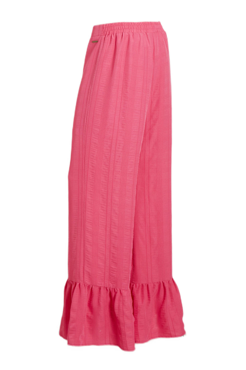 Colourful Rebel high waist wide leg broek Poppy Structure Ruffle Pants ...