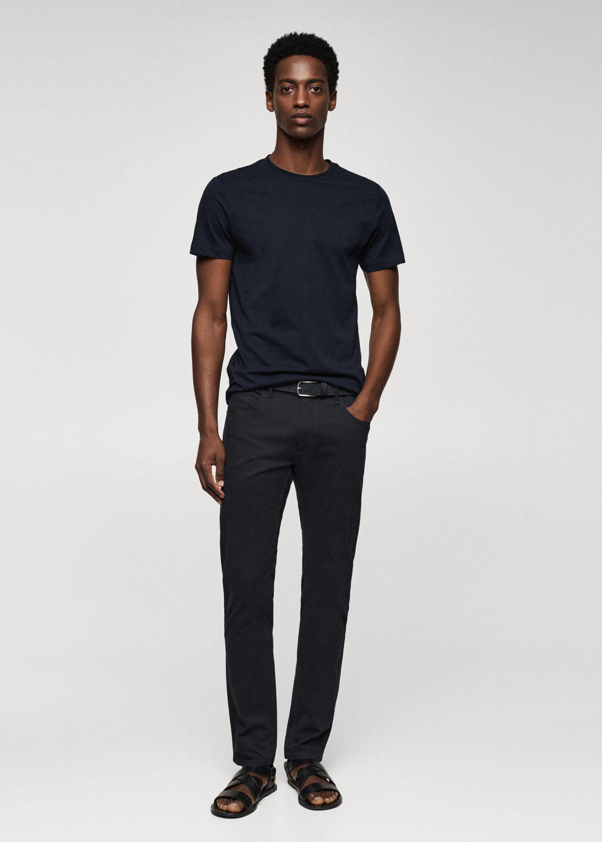 Mango Man slim fit pantalon marine blauw | wehkamp