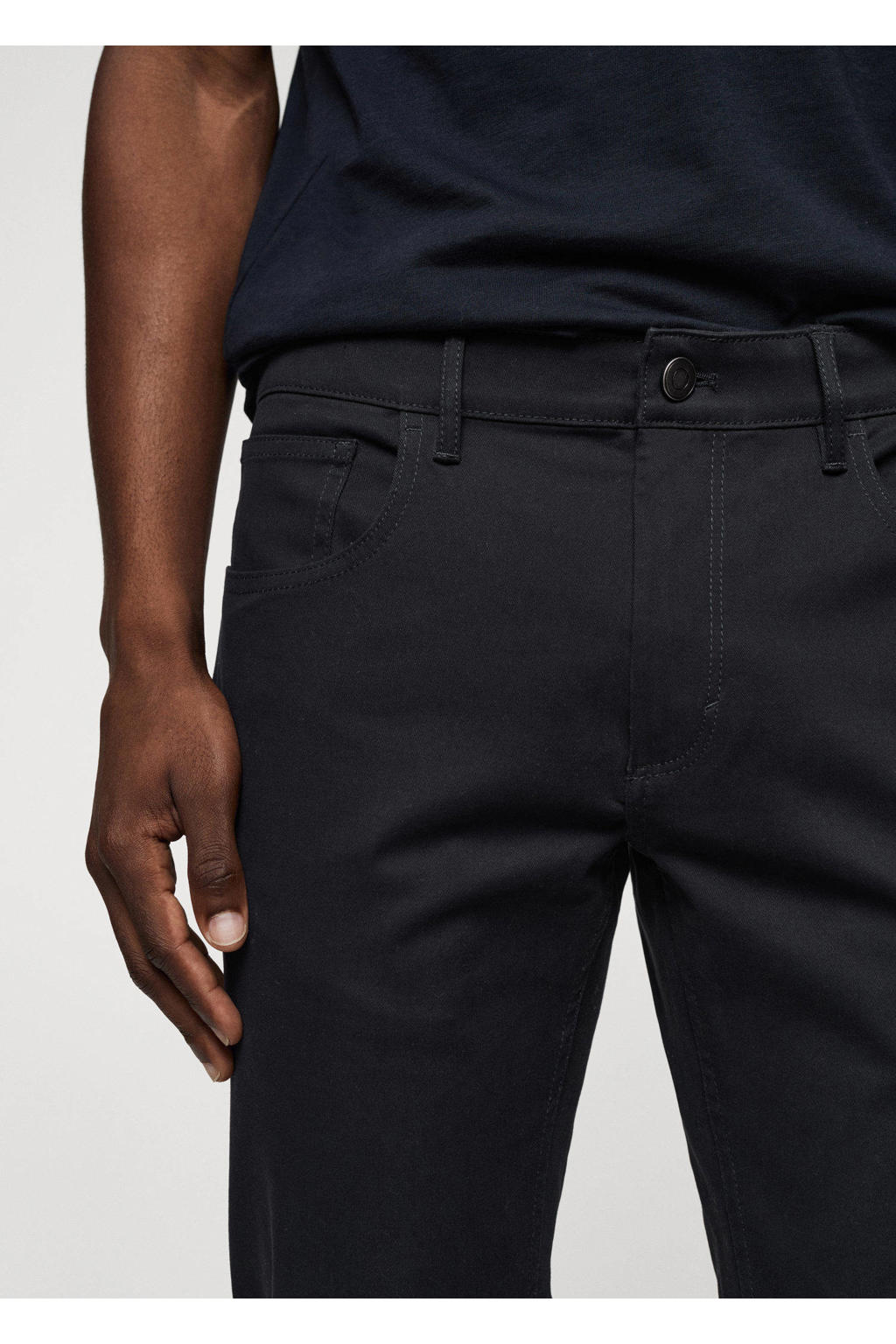 Mango Man slim fit pantalon marine blauw | wehkamp