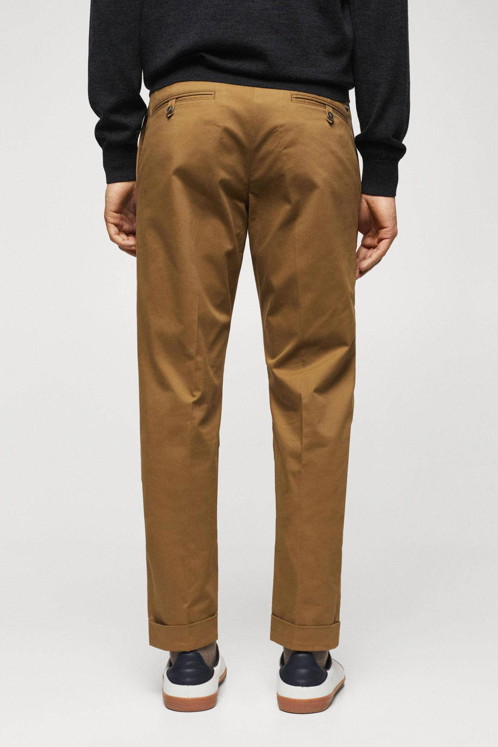 Mango Man slim fit broek midden bruin | wehkamp