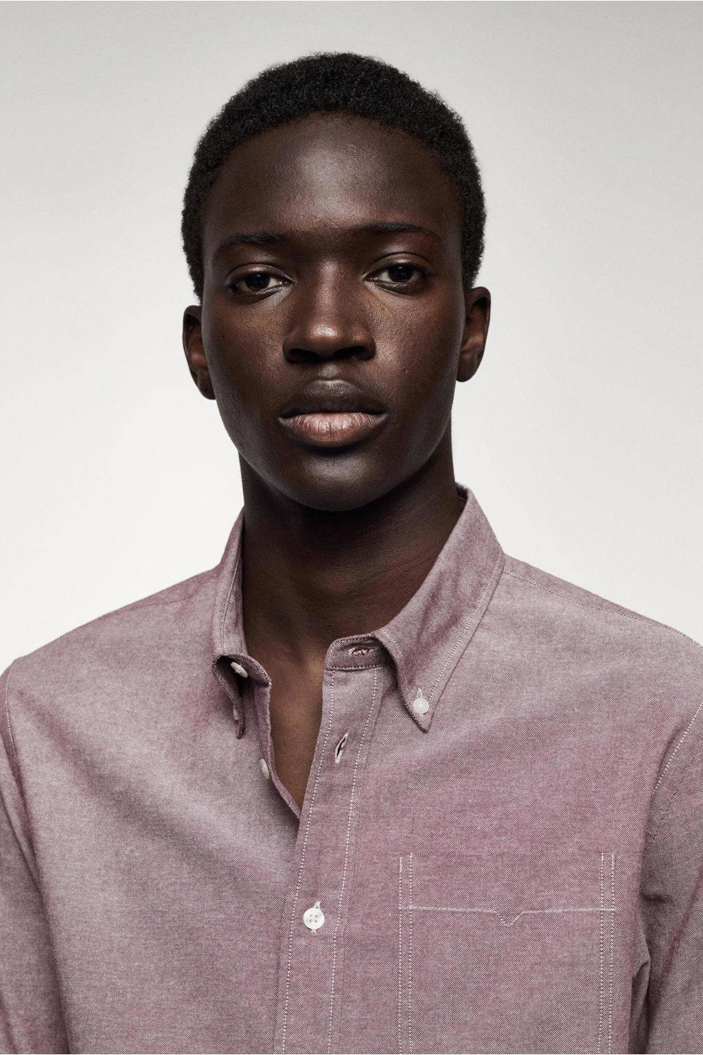 Mango Man gemêleerd slim fit overhemd donker rood | wehkamp