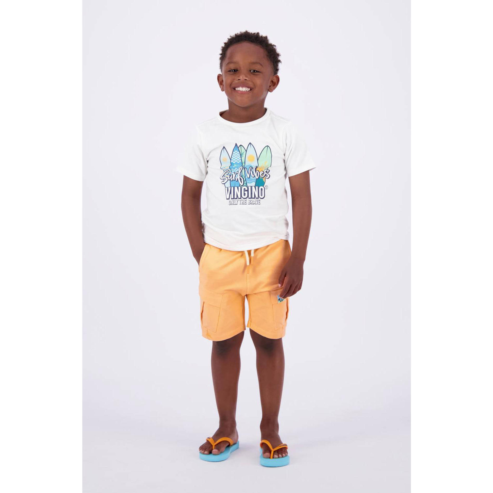 Vingino T-shirt HEIKO met printopdruk offwhite | wehkamp