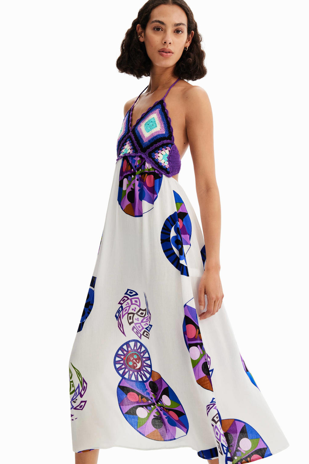 Desigual strandjurk wit/blauw | wehkamp