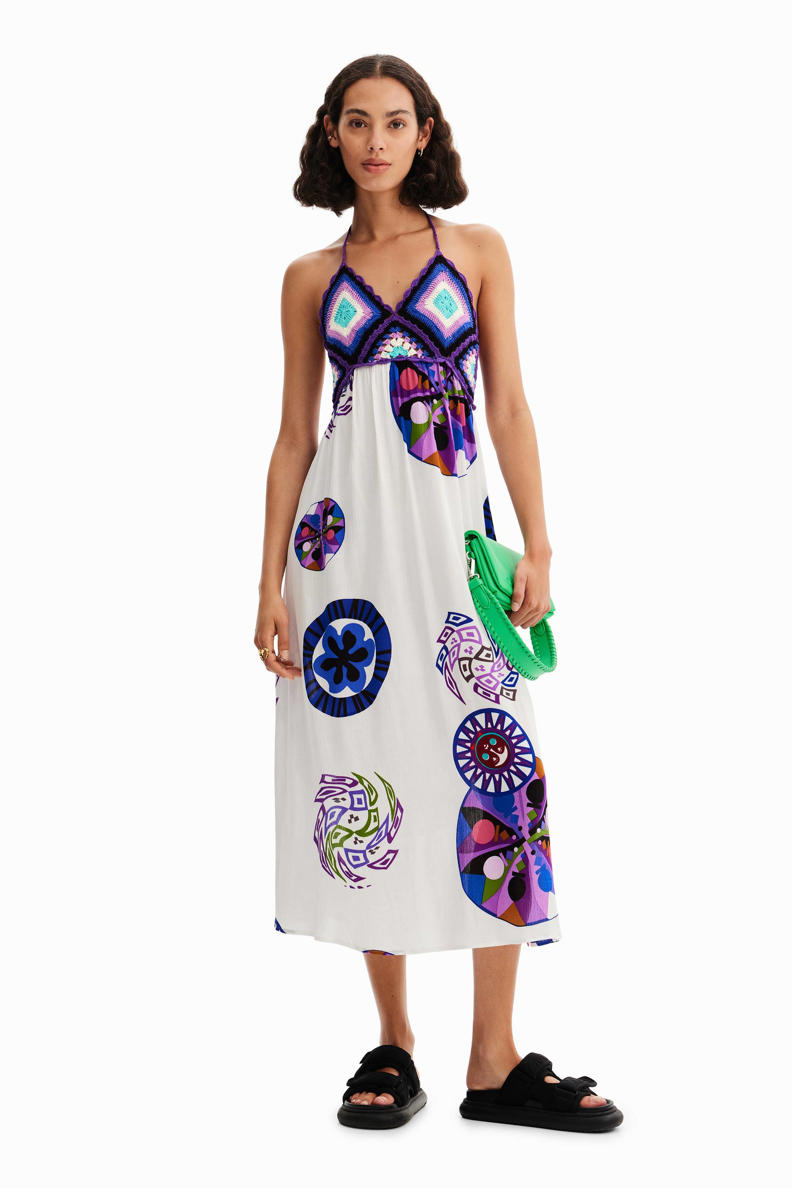 Desigual strandjurk wit/blauw | wehkamp