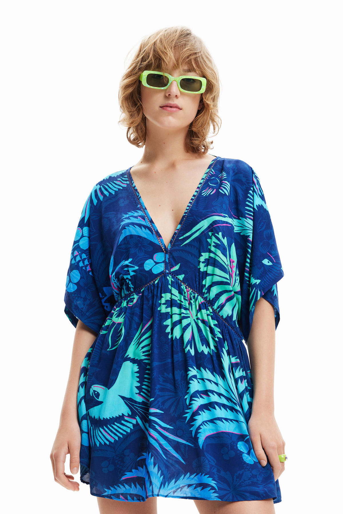 Desigual strandtuniek blauw/turquoise | wehkamp