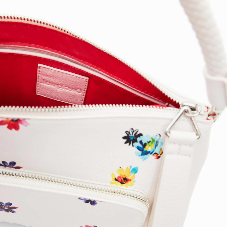 Desigual crossbody tas met bloemenprint ecru | wehkamp
