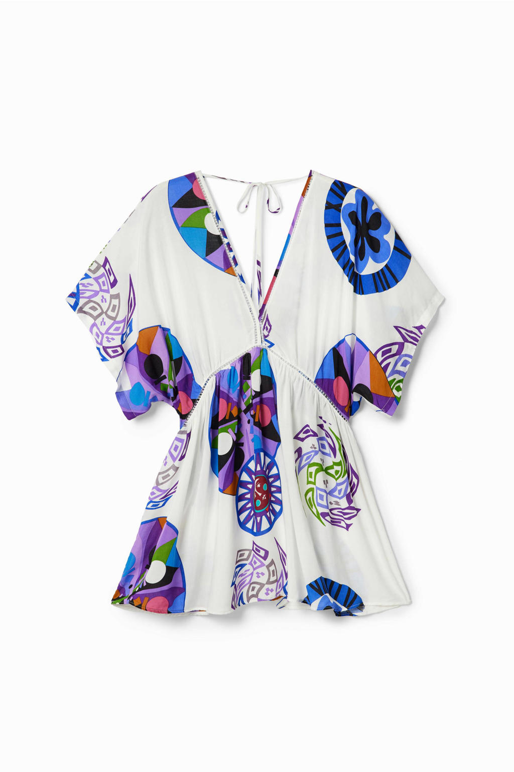 Desigual strandtuniek wit/blauw | wehkamp